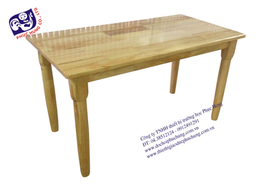 BÀN GỖ THÔNG CHỮ NHẬT CHÂN TRÒN-BG43A – Công ty TNHH thiết bị trường ...